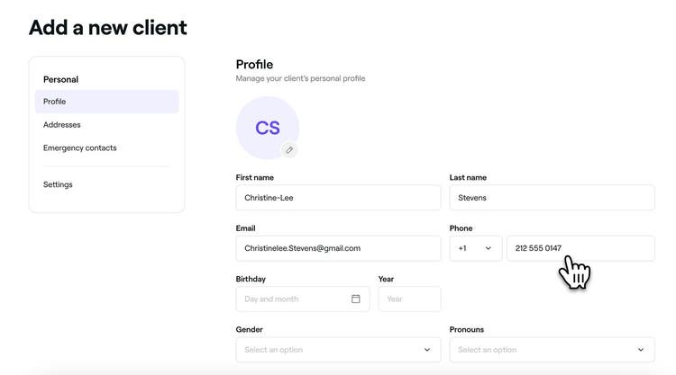 Create client profiles