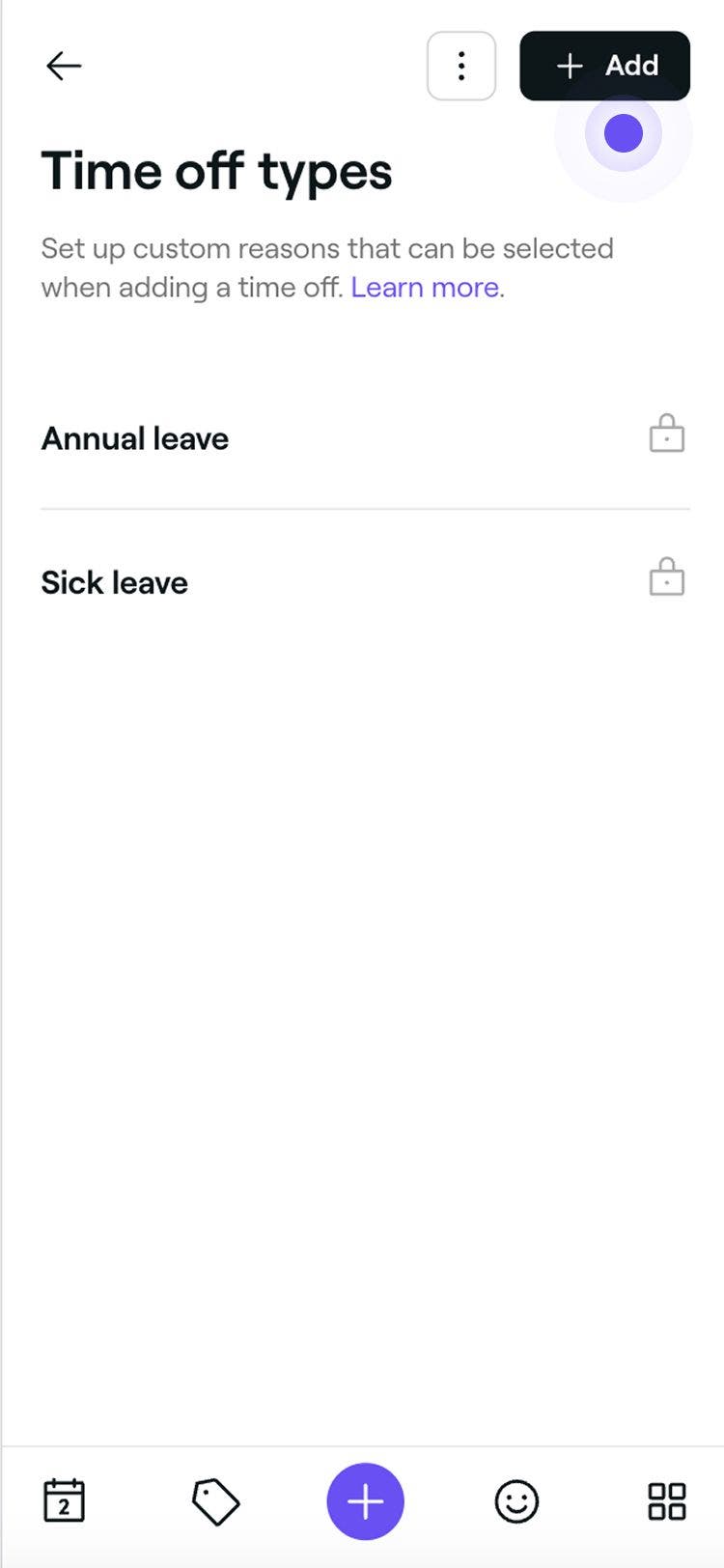 Create and manage types of time off