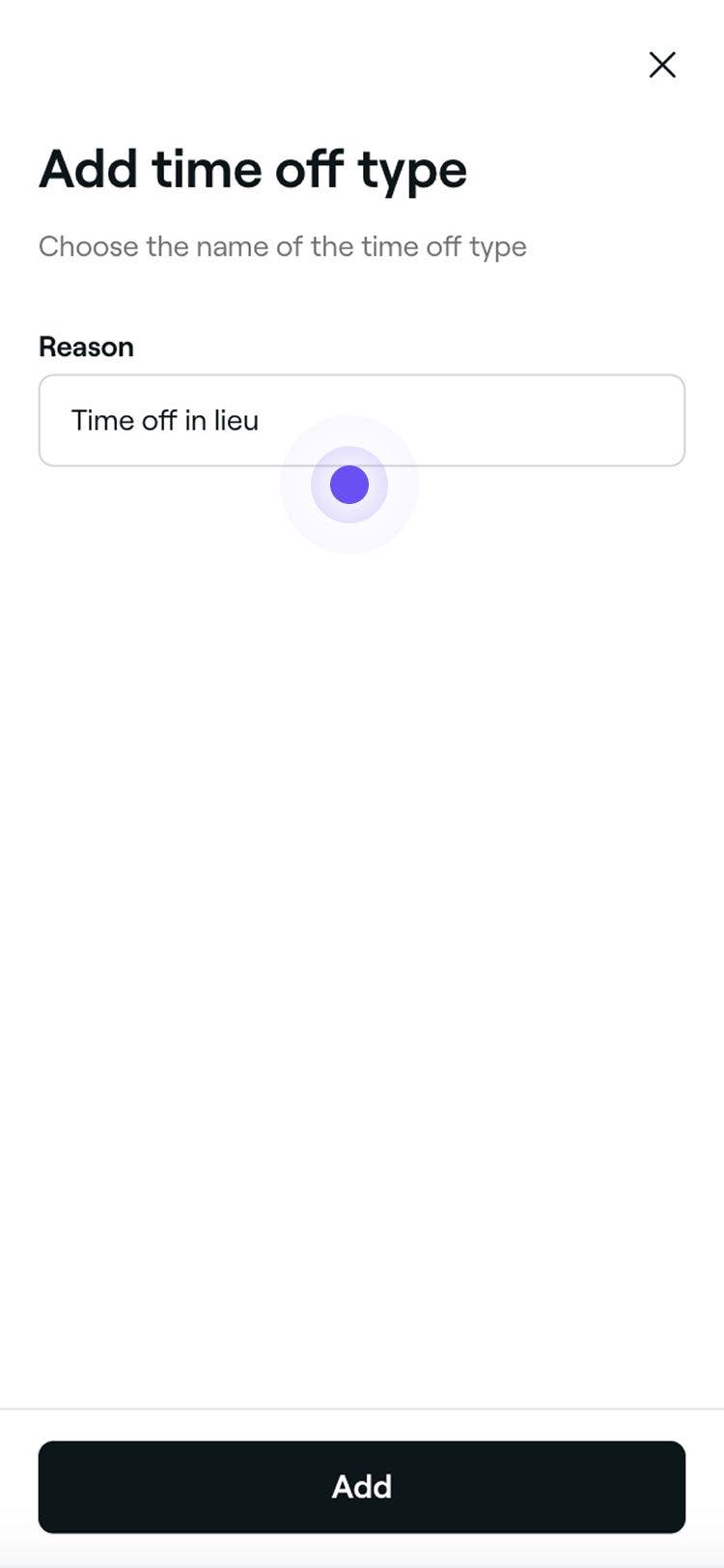 Create and manage types of time off