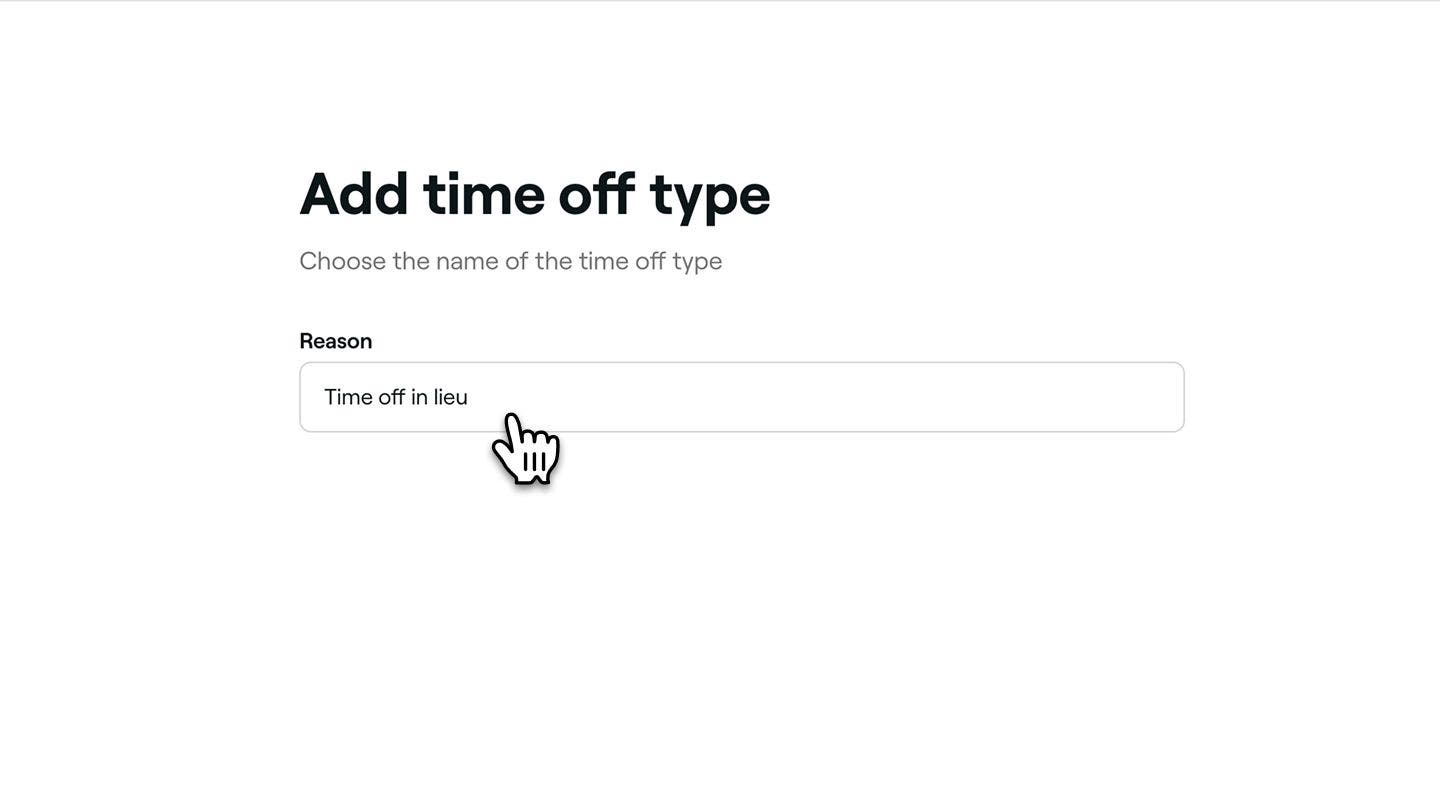 Create and manage types of time off