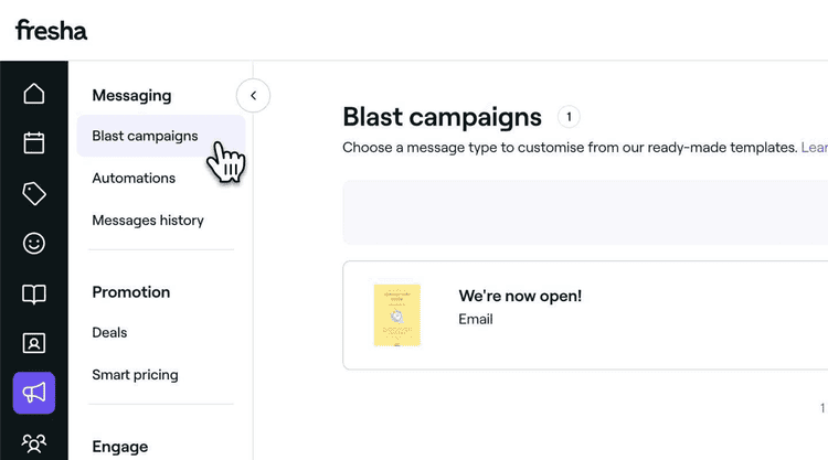 Create text message blast campaigns in Fresha